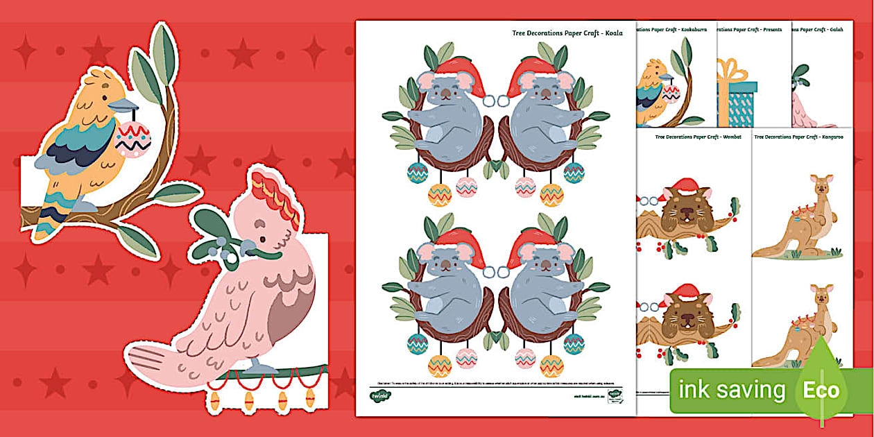 Australian Christmas Decorations Paper Craft (teacher made)