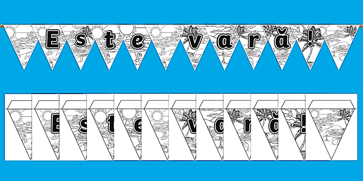 Este vară! – Stegulețe de colorat (teacher made)