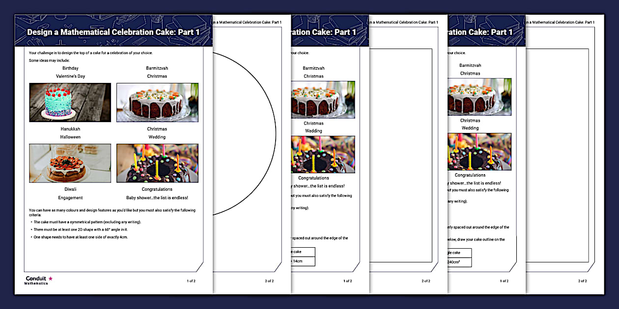 Design a Mathematical Celebration Cake: Part 1 - Twinkl