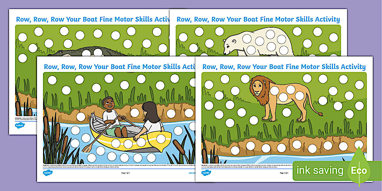 Row, Row, Row Your Boat Fine Motor Skills Activity - Twinkl
