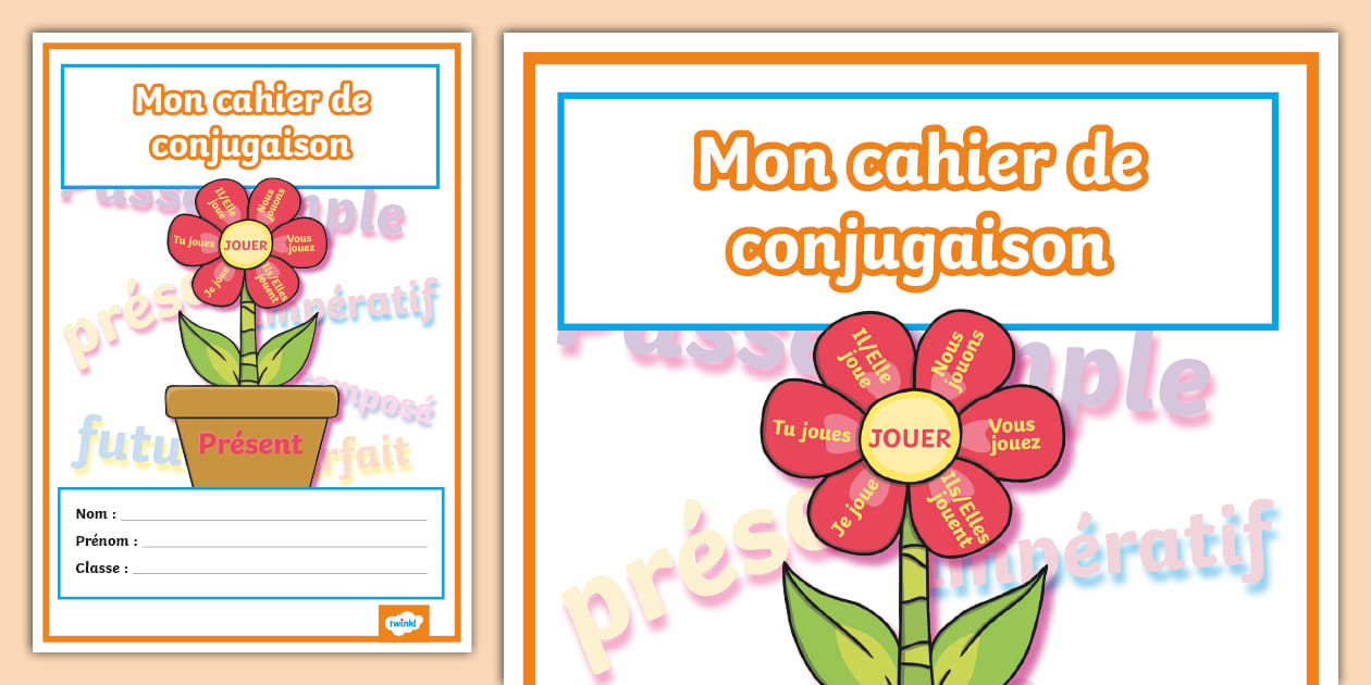 Couverture de cahier : Cahier de conjugaison (teacher made)