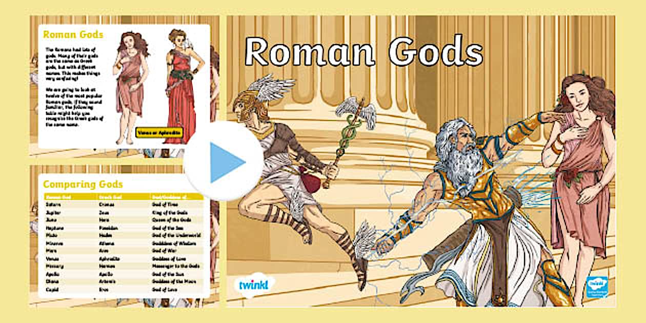 Roman Gods Information Flipchart (teacher made) - Twinkl