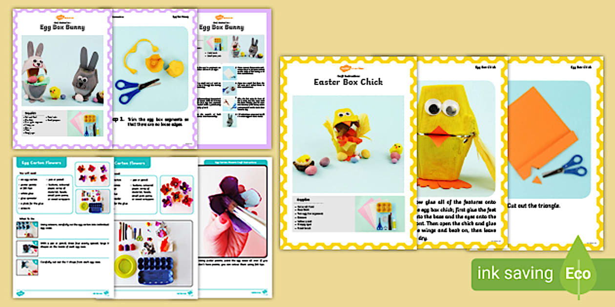 Things to do at home - Crafts with Egg Boxes (teacher made)