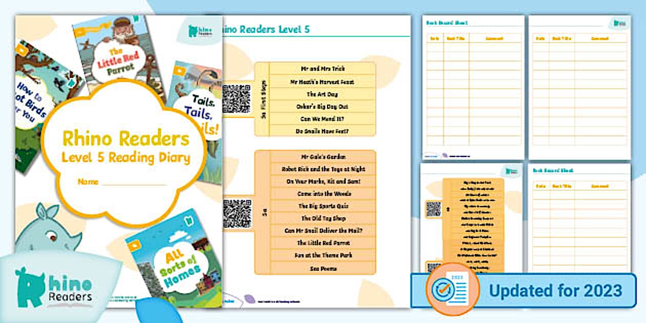 Level 5 Rhino Readers Reading Diary (teacher made) - Twinkl