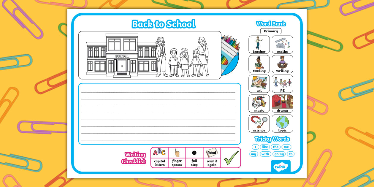 Back to School Writing Mat