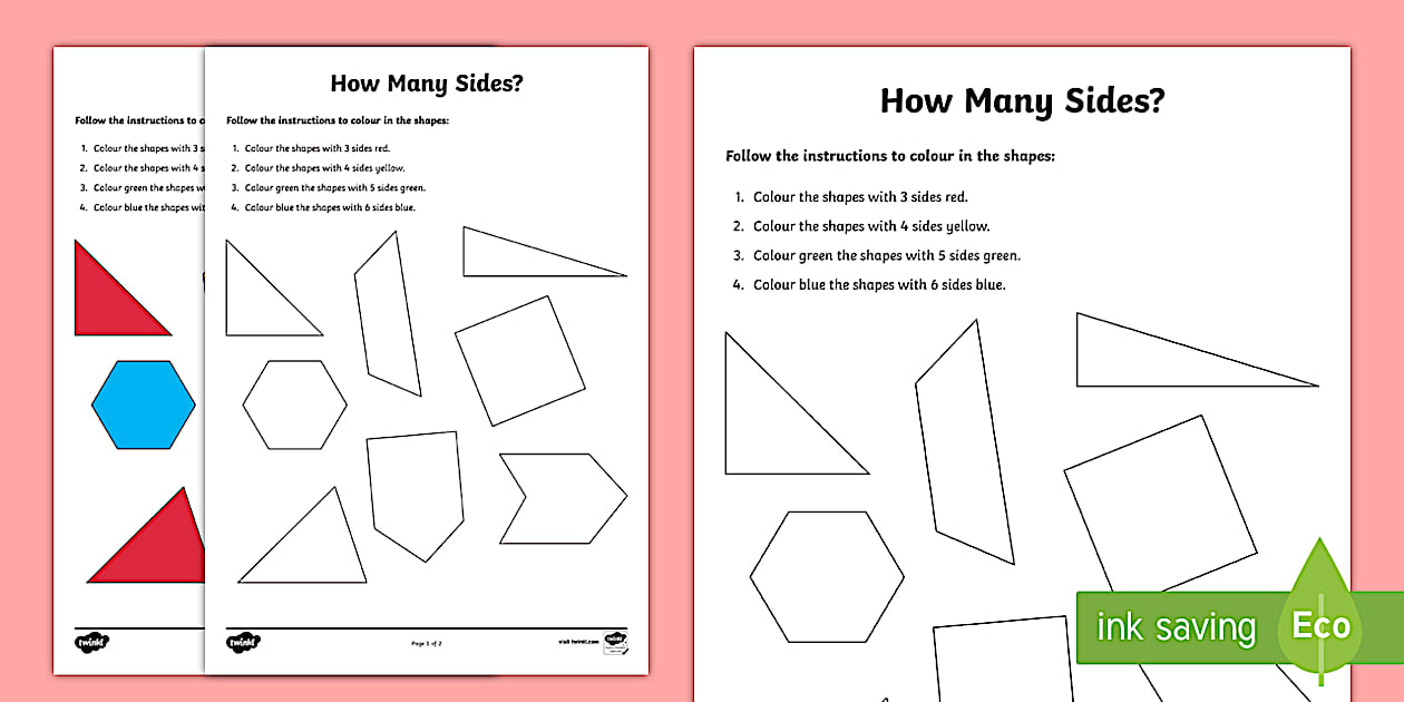 Editable 2D Shapes Numeracy Colouring Page (teacher made)