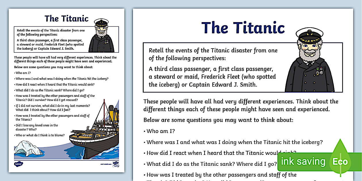The Titanic Recount Writing Frames - Twinkl