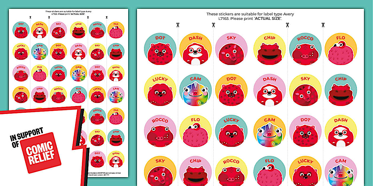 FREE! - Comic Relief: Red Nose Day Stickers - Twinkl