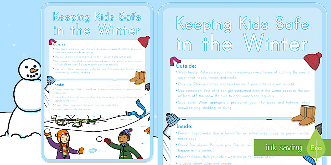 Keeping Kids Safe in Winter Poster - Twinkl
