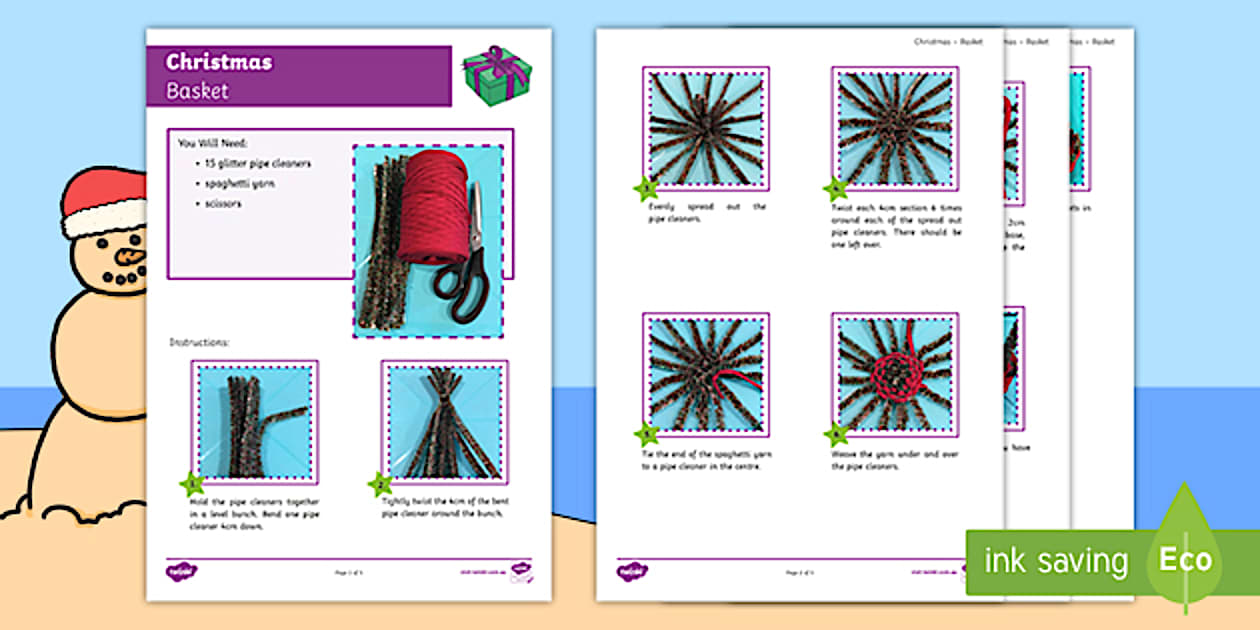Christmas Basket Craft Instructions - Twinkl