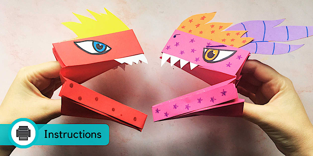 Dragon Puppets Ideas | Dragon Puppet Craft (teacher made)