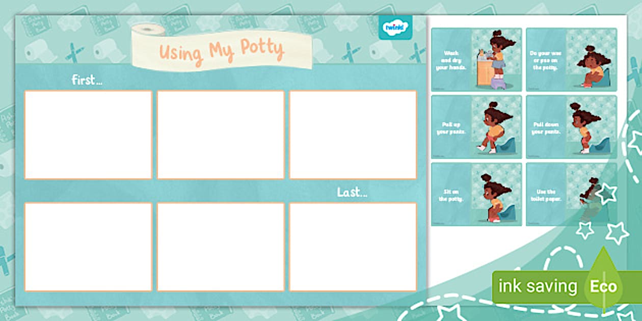 Asha's Potty: Potty Training Sequencing Flashcards - Twinkl