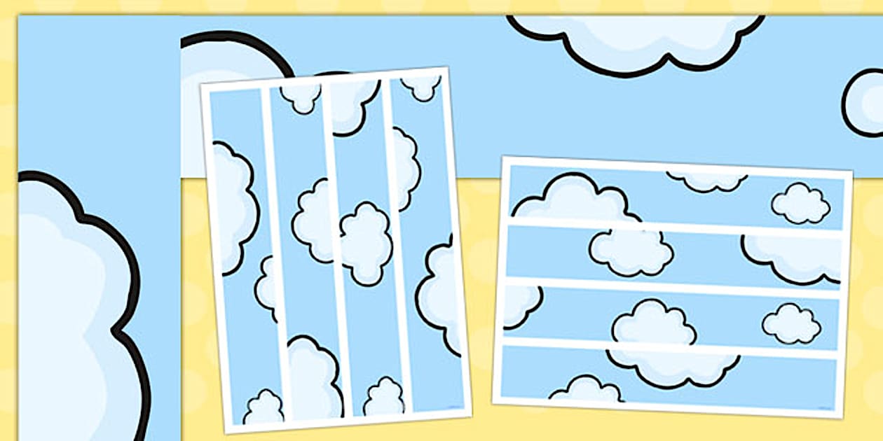 Proud Cloud Display Pack Cloud Display Borders - Twinkl