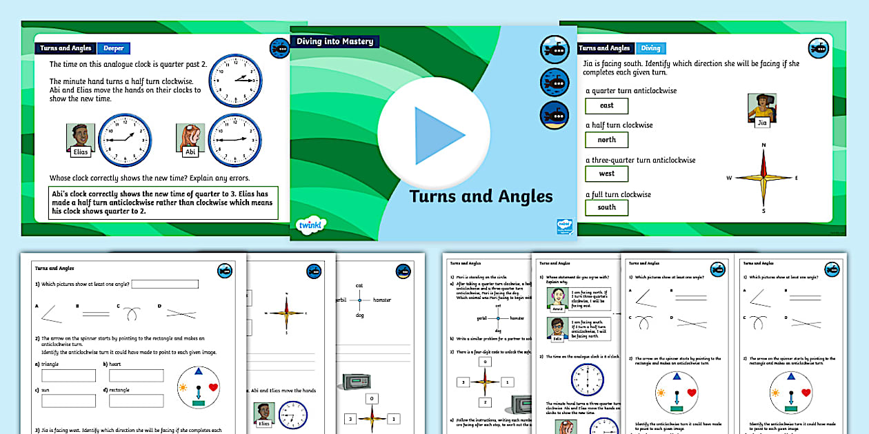 Year 3 White Rose Maths: Turns and Angles Teaching Pack