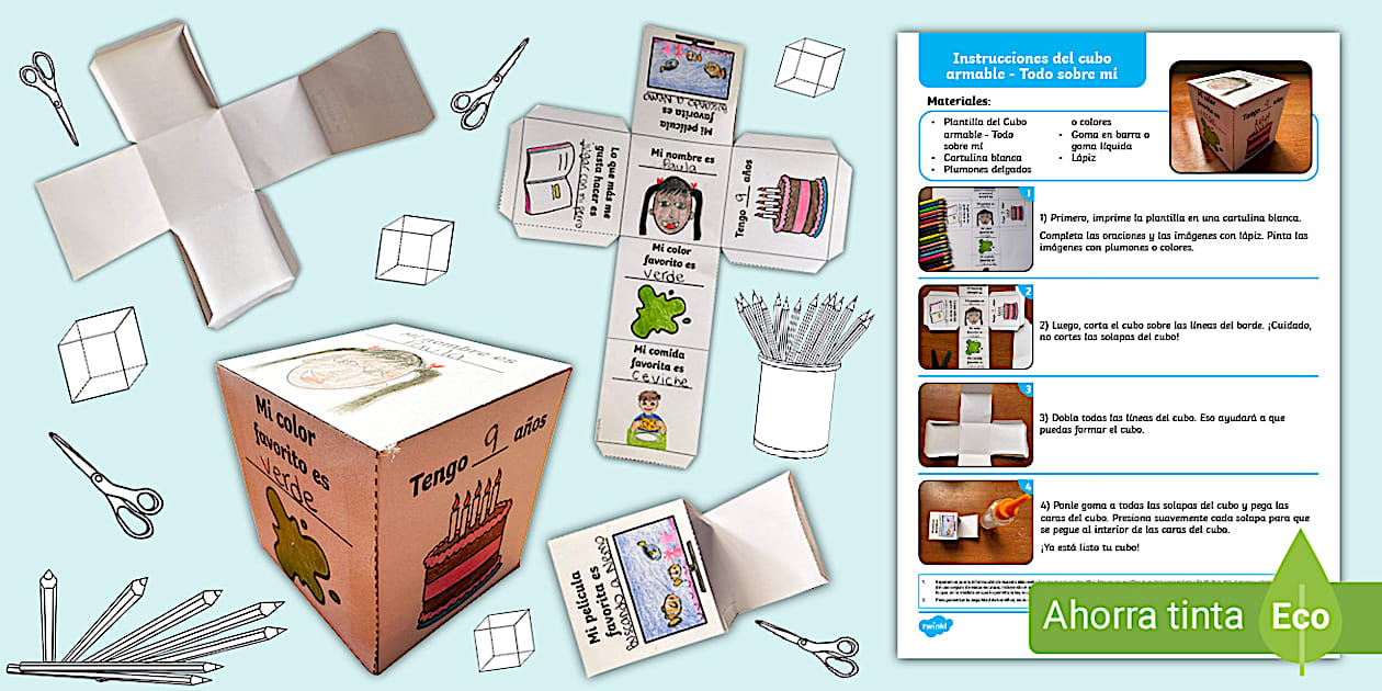 Manualidad: Cubo armable - Todo sobre mí (Teacher-Made)