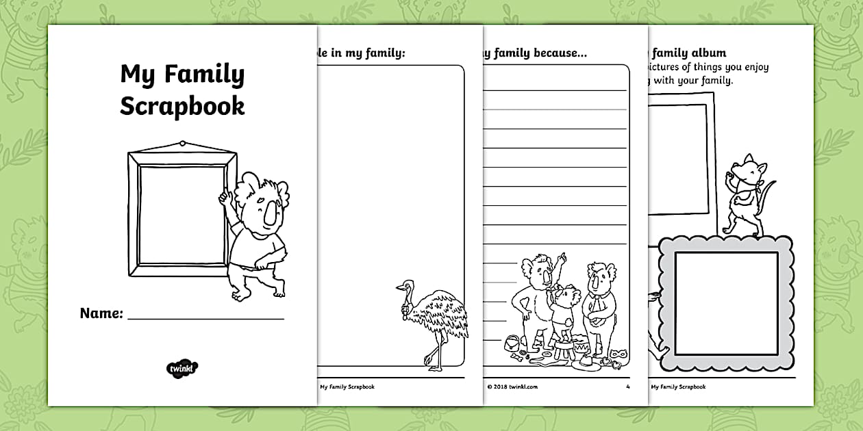 Scrapbook template. A fun activity for young learners