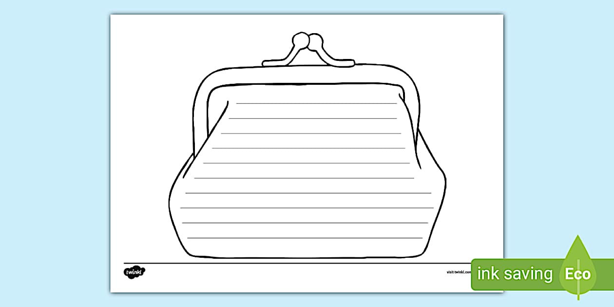 Purse Writing Template (teacher made) - Twinkl
