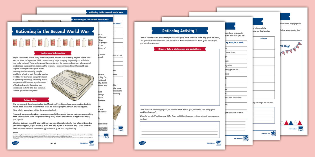 Rationing in the Second World War Activity Sheet - Twinkl