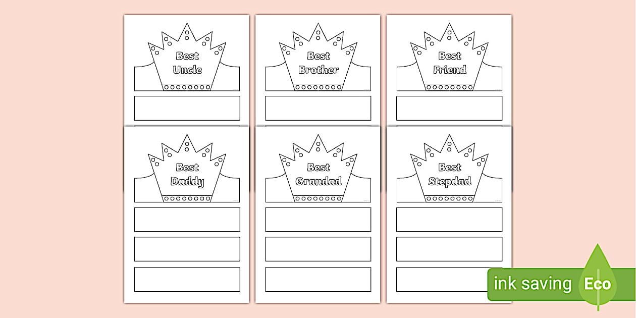 Best Father Figure Crown Template (teacher made) - Twinkl