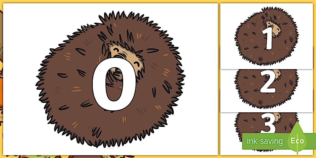 Numbers 0-31 on Hedgehogs (Teacher-Made) - Twinkl
