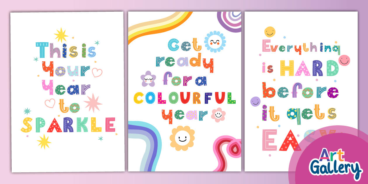 Positive Quotes for a New Year Poster Pack (teacher made)