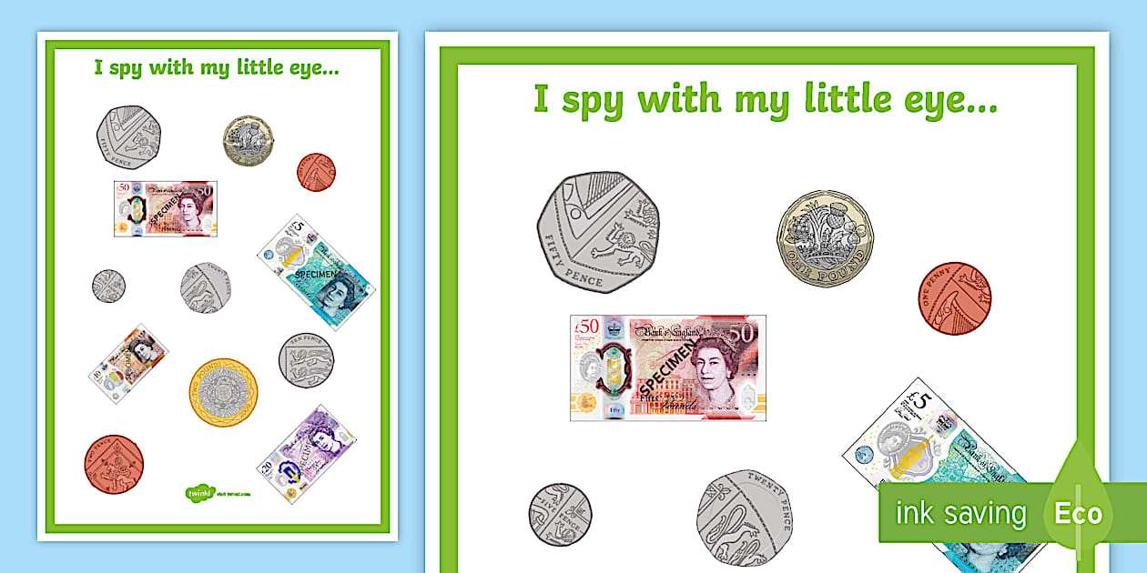 Editable Money I Spy Activity (professor feito) - Twinkl