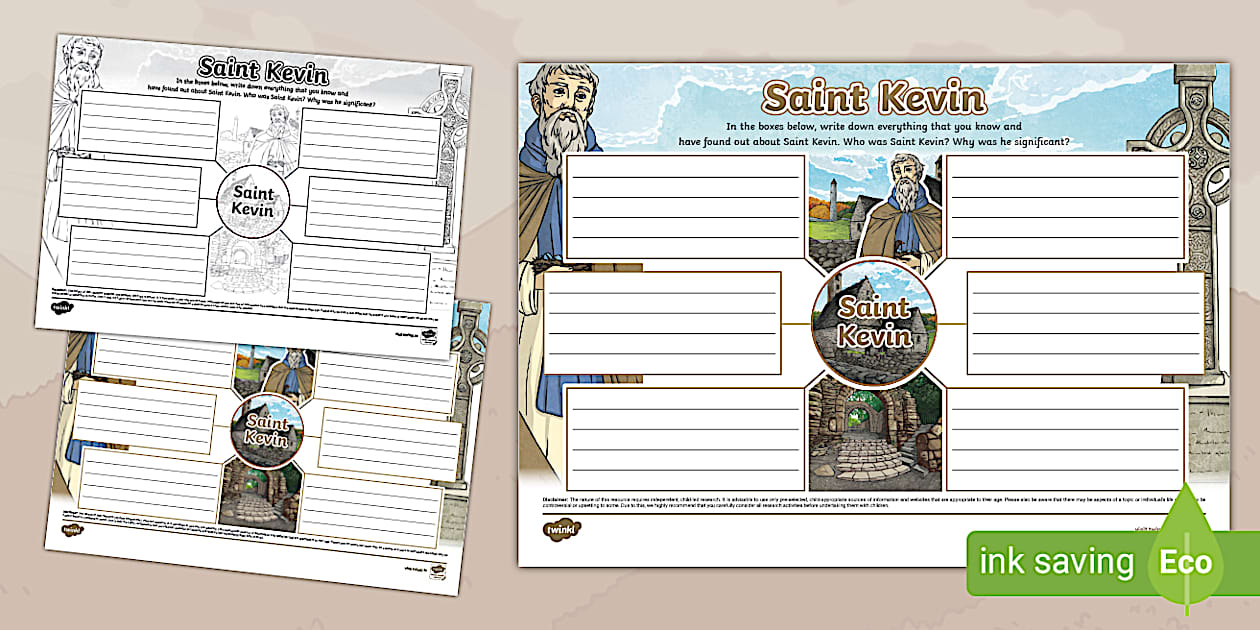 Saint Kevin Mind Map (teacher made) - Twinkl