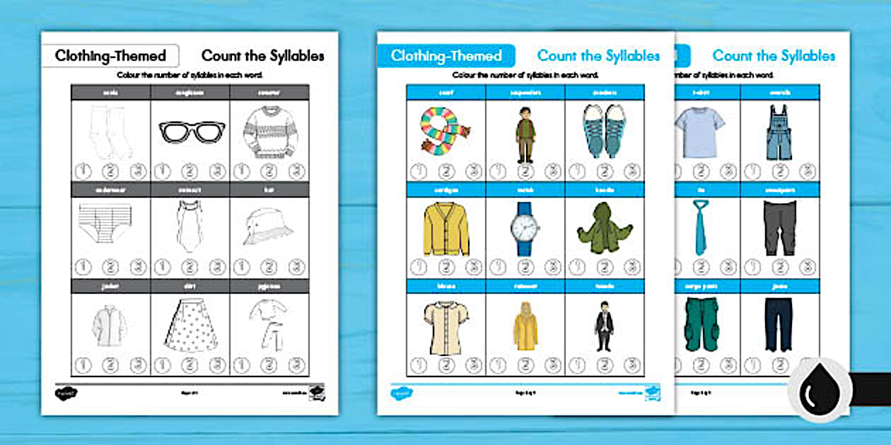 Count the Syllables Clothing-Themed Activity (teacher made)