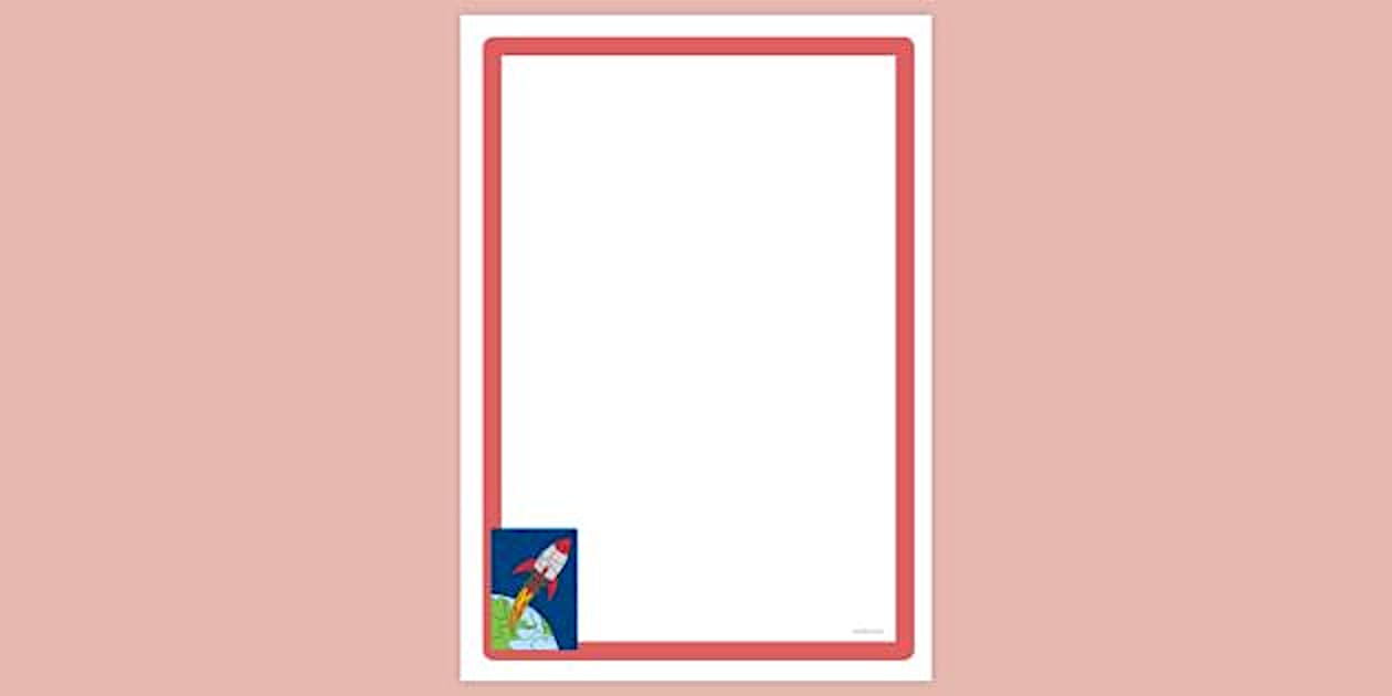 Simple Blank Rocket Ride Page Border | Page Borders | Twinkl