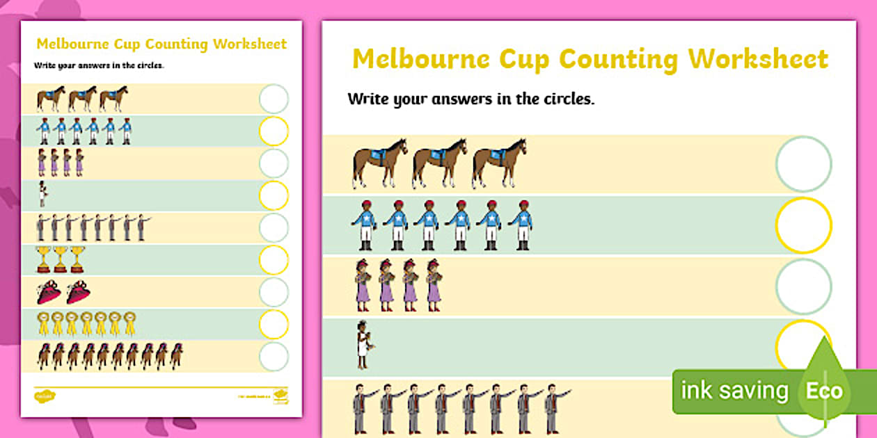 The Melbourne Cup Counting Worksheet (teacher made) - Twinkl