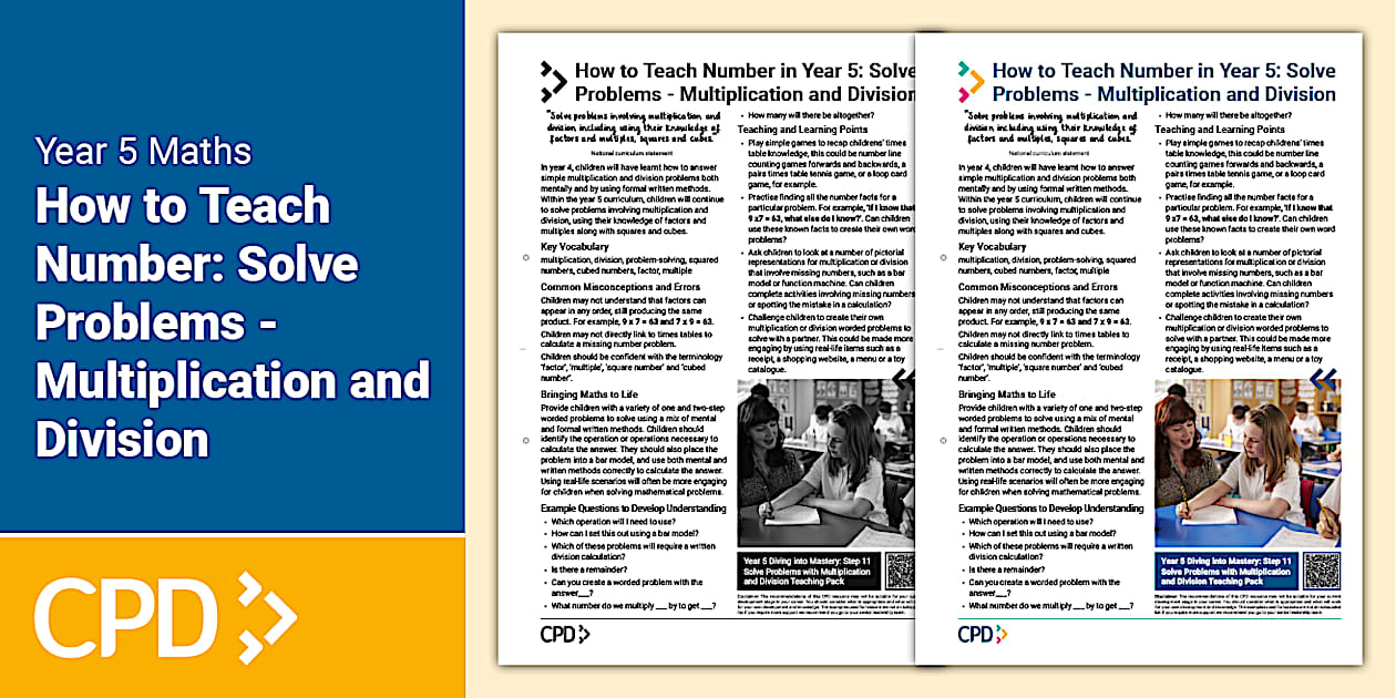 How to Teach Number in Year 5: Solving Problems - Multiplication and Division