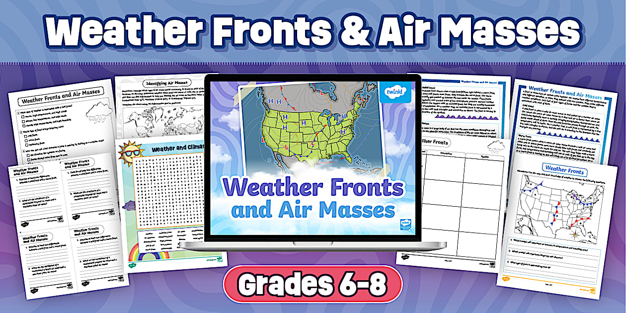 Weather Fronts and Air Masses Lesson Pack for 6th-8th Grade