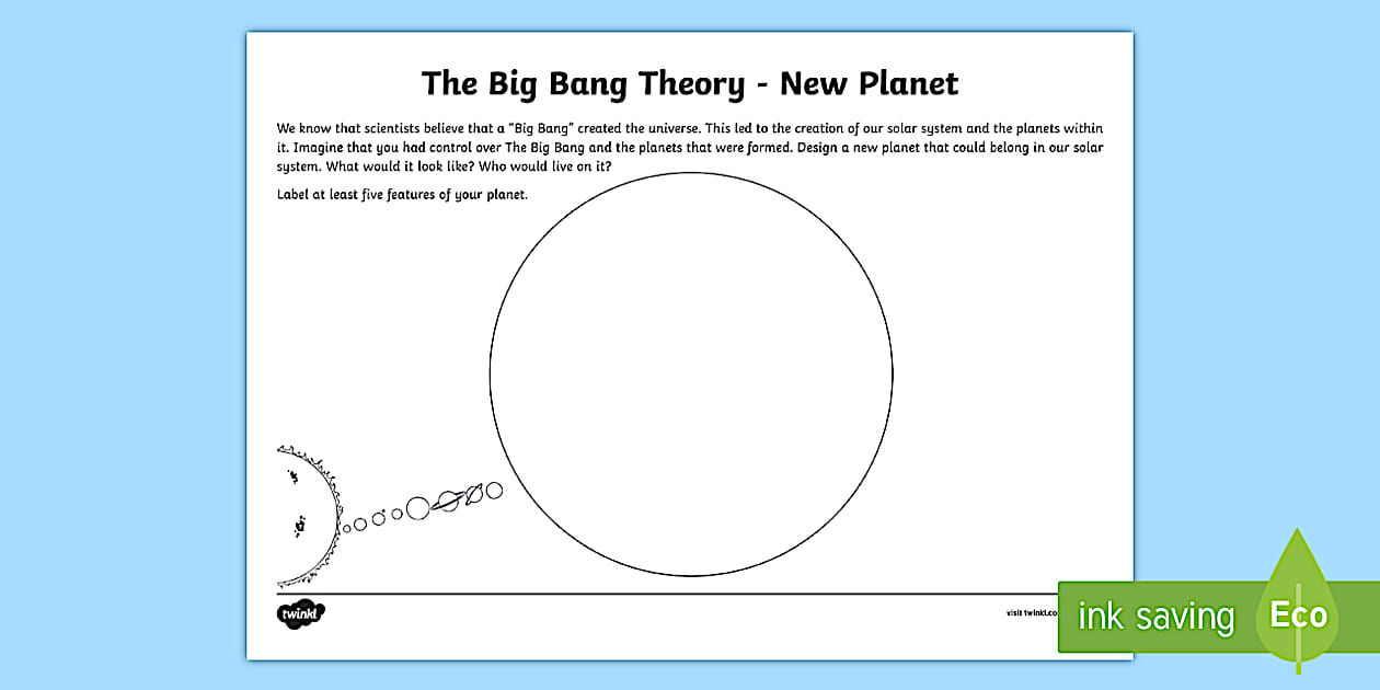 The Big Bang - New Planet Worksheet / Worksheet - Twinkl