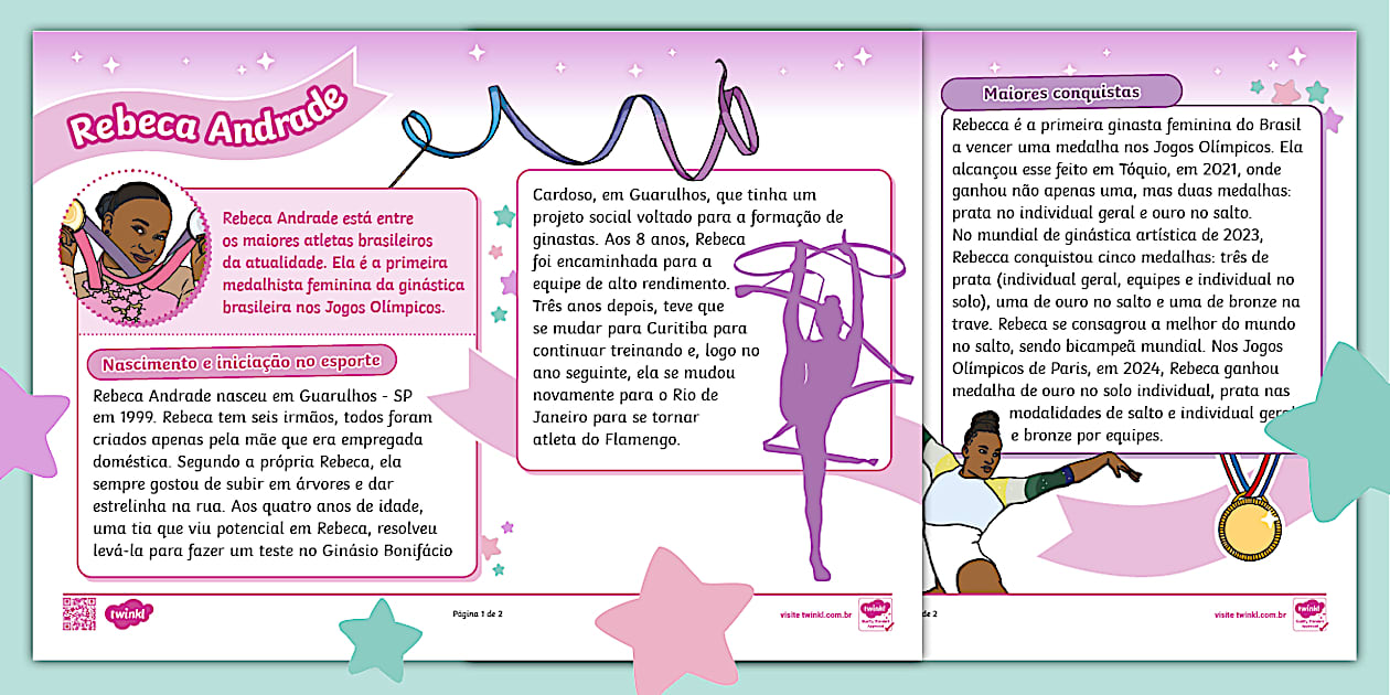 Rebecca Andrade - Folha de fatos (professor feito) - Twinkl
