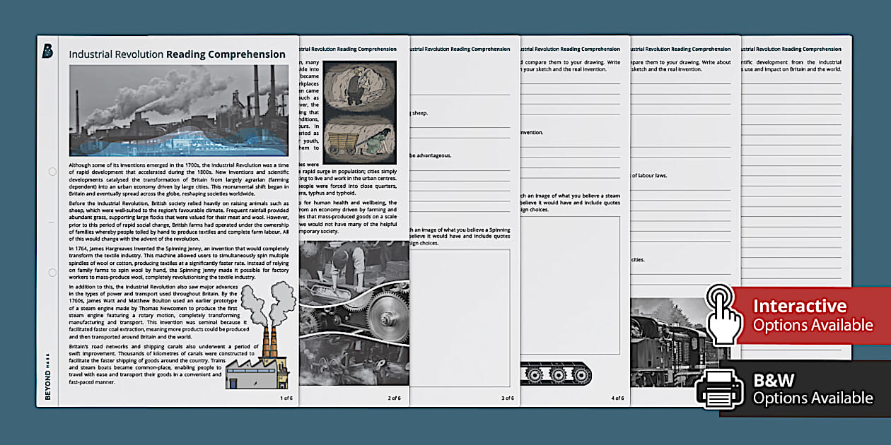 Industrial Revolution Reading Comprehension (Teacher-Made)