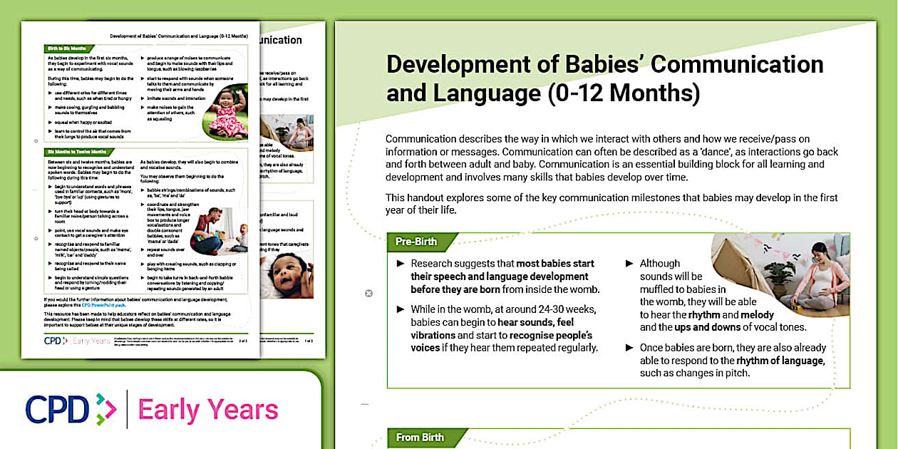Babies Communication and Language Milestones | CPD - Twinkl