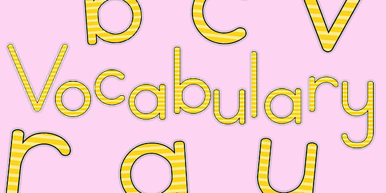 Editable Vocabulary Display Lettering Yellow - Twinkl