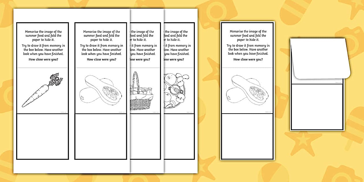 Draw From Memory Summer Foods Activity (teacher made)