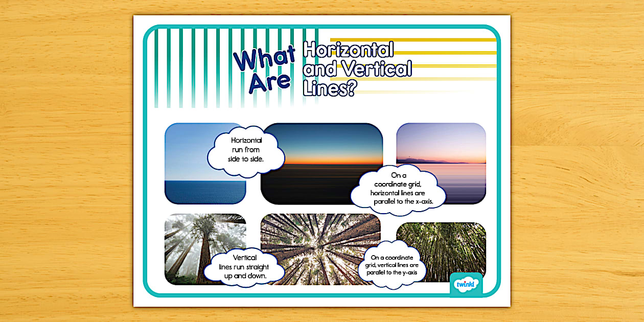 What Are Horizontal and Vertical Lines? Display Poster