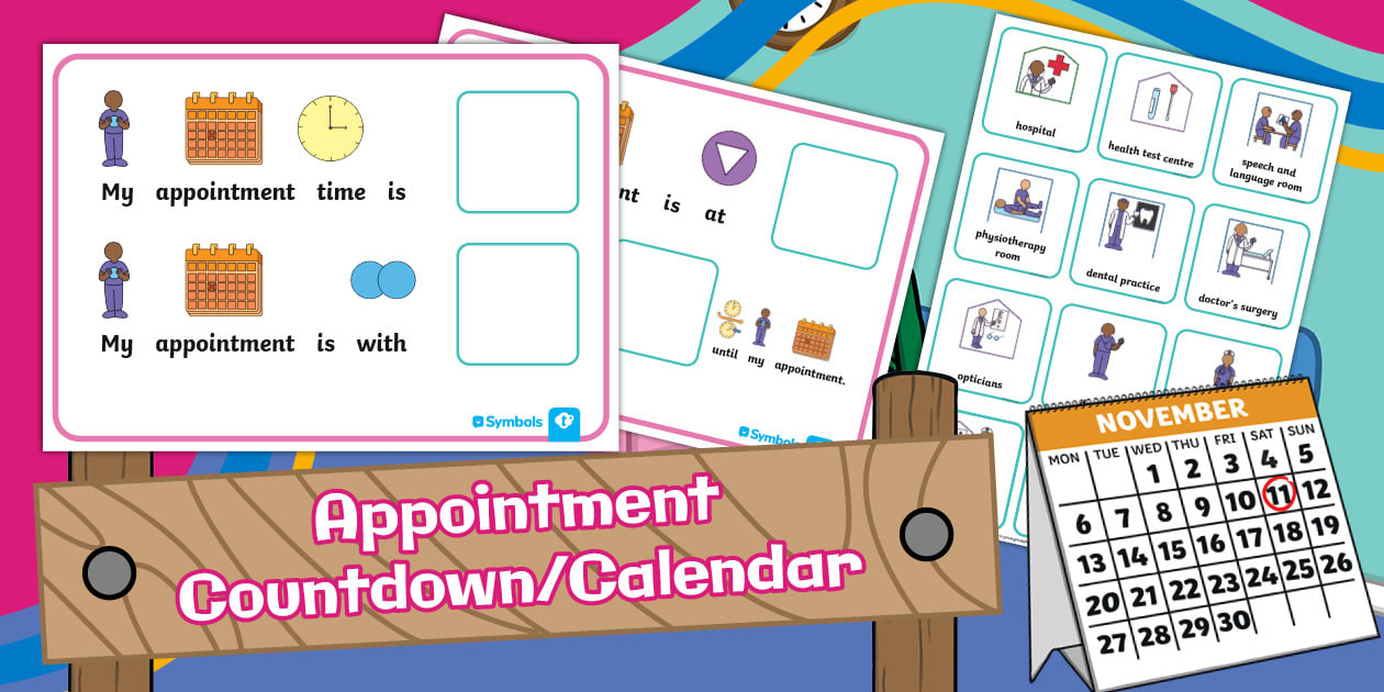 Twinkl Symbols: Appointment Countdown/Calendar