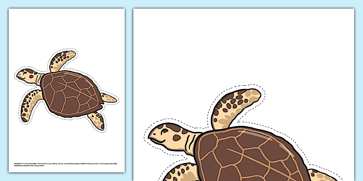 Turtle Emoticon Cut Out (teacher made) - Twinkl
