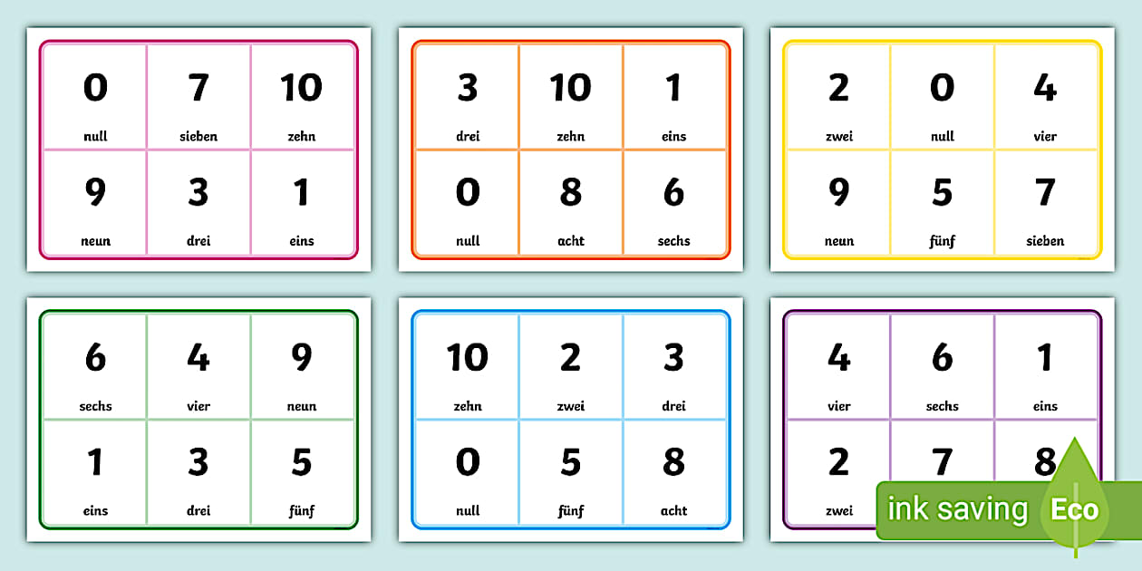 👉 German: Number Words 0-10 Bingo (teacher made) - Twinkl