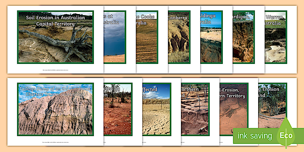 Cursive Australian Soil Erosion Display Photos - Twinkl