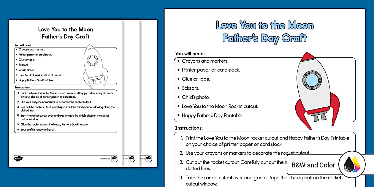 Printable Father's Day Rocket Craft for Kids | Twinkl USA