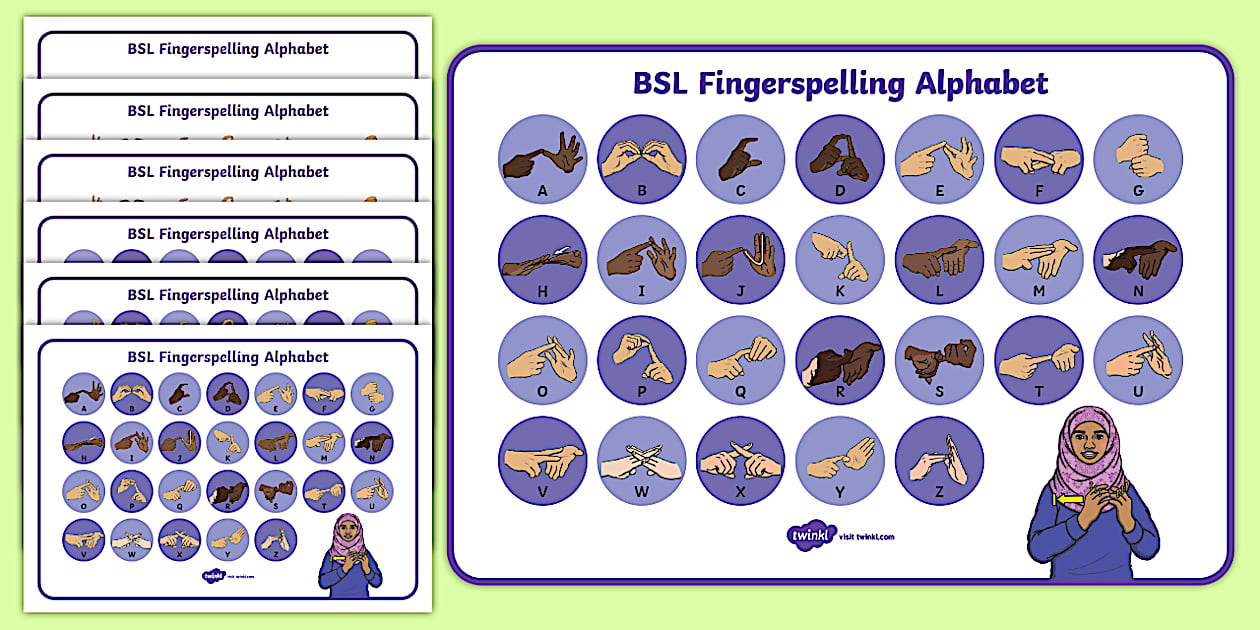 British Sign Language (BSL) Fingerspelling Alphabet Mat Pack