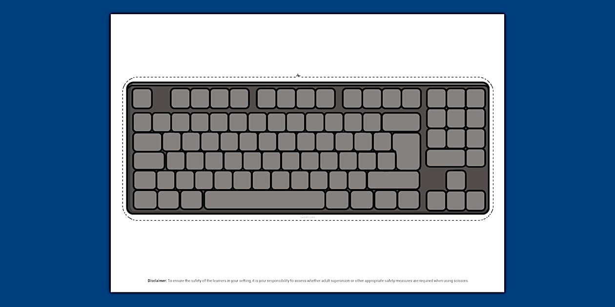 Blank Keyboard Cut Out (Hecho por educadores) - Twinkl