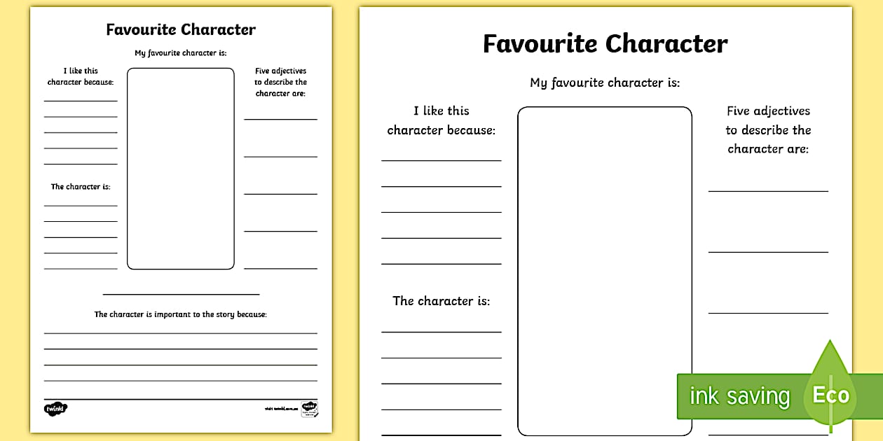 SA Favourite Character Worksheet (teacher made) - Twinkl