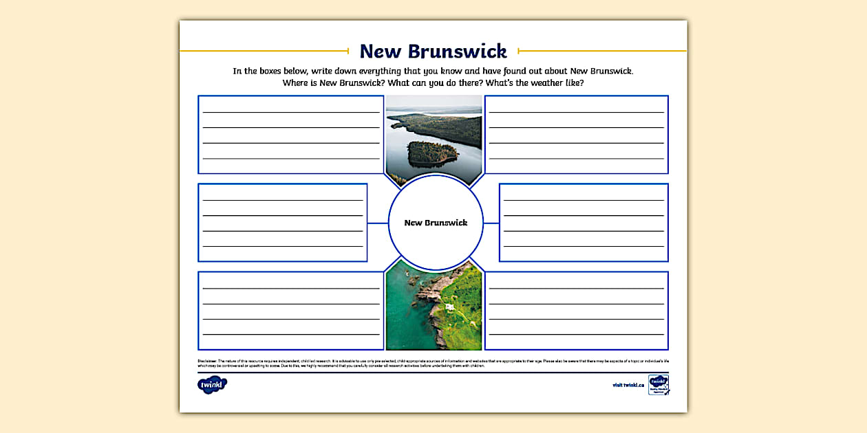 New Brunswick Mind Map - Twinkl
