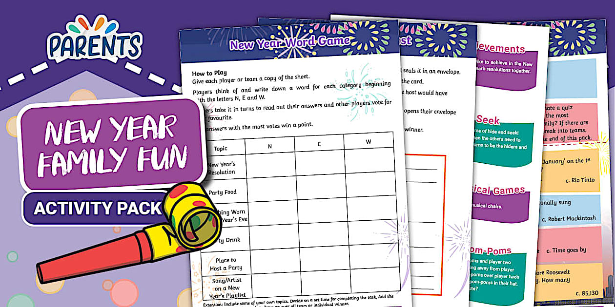 New Year Family Fun Activity Pack