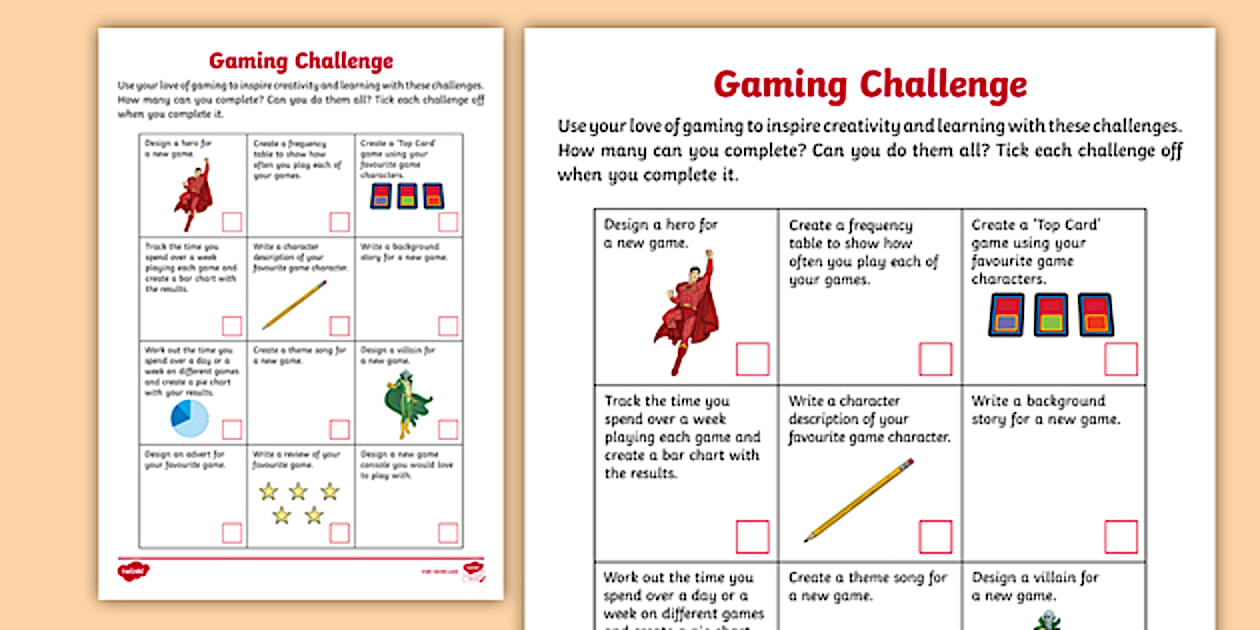 Gaming Challenge Activity - School Closure Resources Gaming Challenge Activity - School Closure Resources